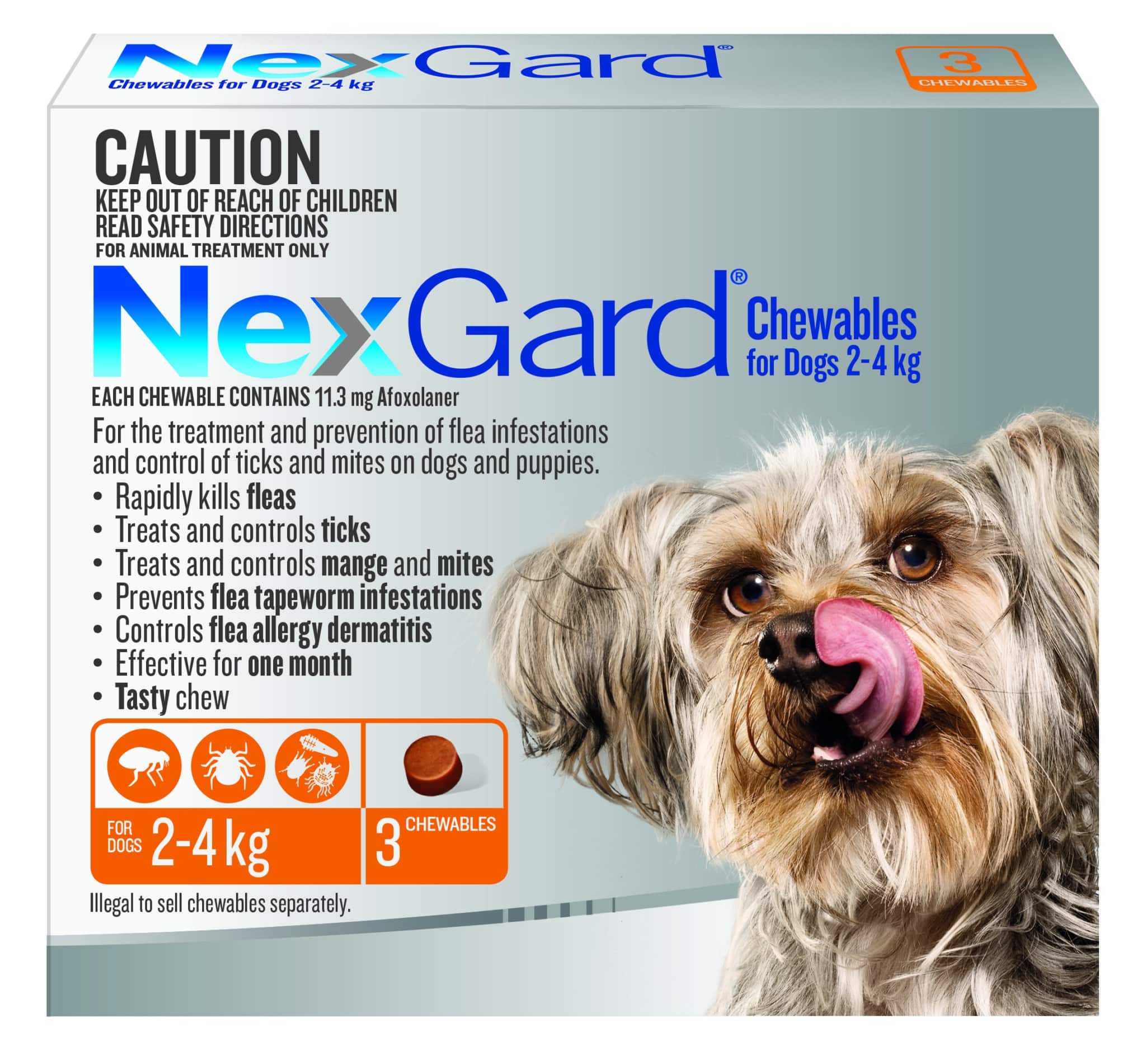 NexGard Flea and Tick Small Dog Orange 3pk - Toni's Pet Station - Ningi