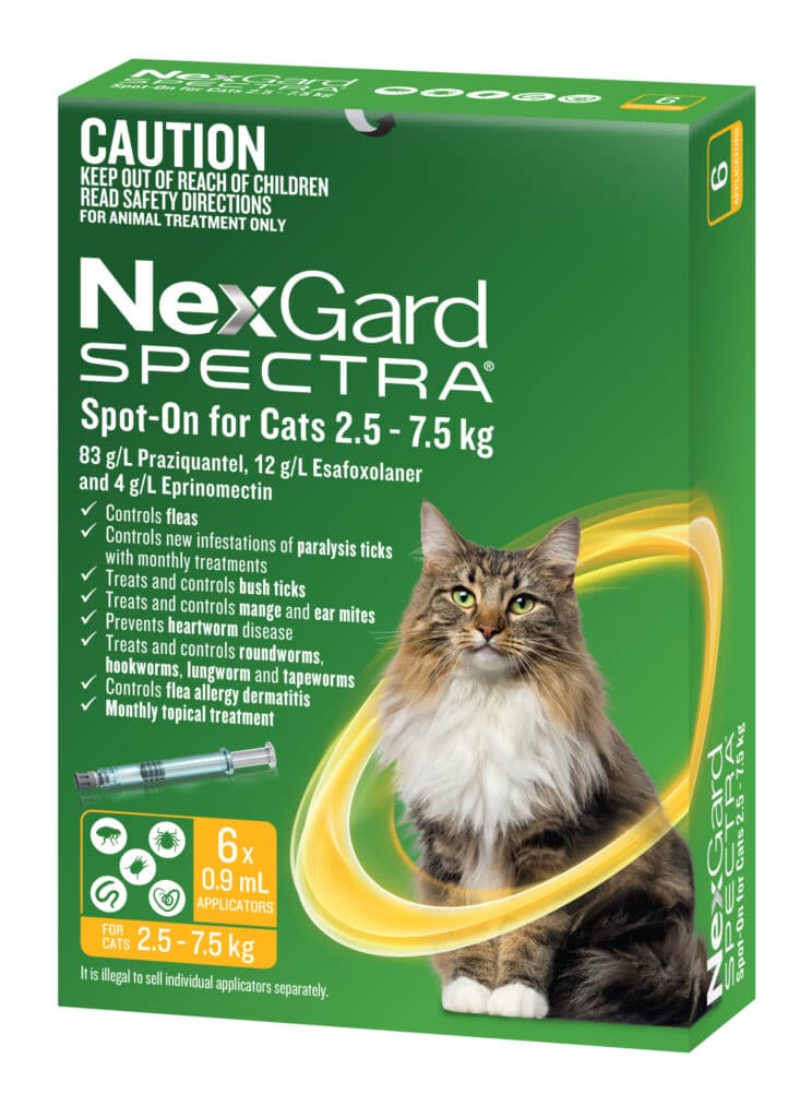 Nexgard Spectra Cat Spot On 2.5-7.5kg 6 pack - Toni’s Pet